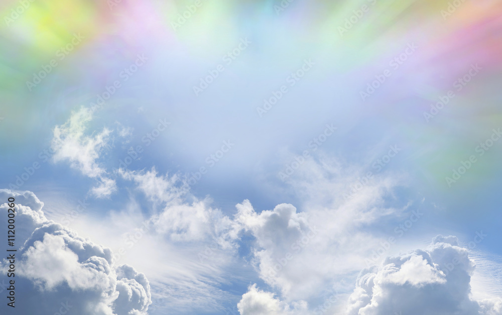 Colorful Weather phenomenon - blue sky with various different fluffy ...