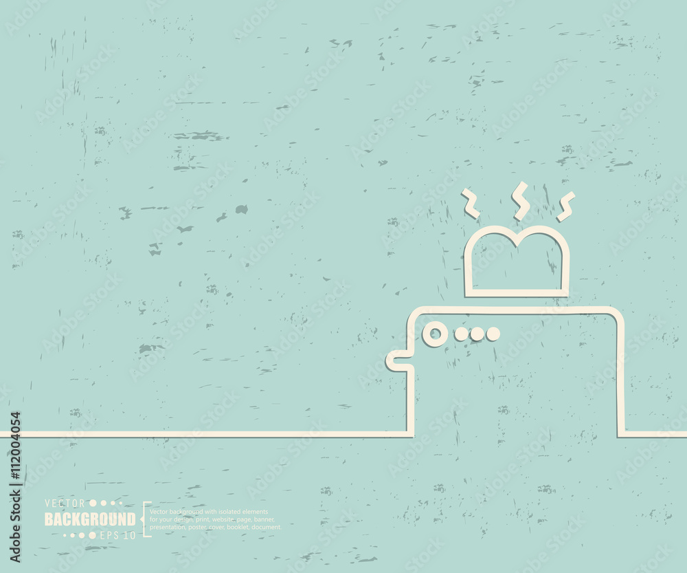 Creative vector toaster. Art illustration template background. For ...