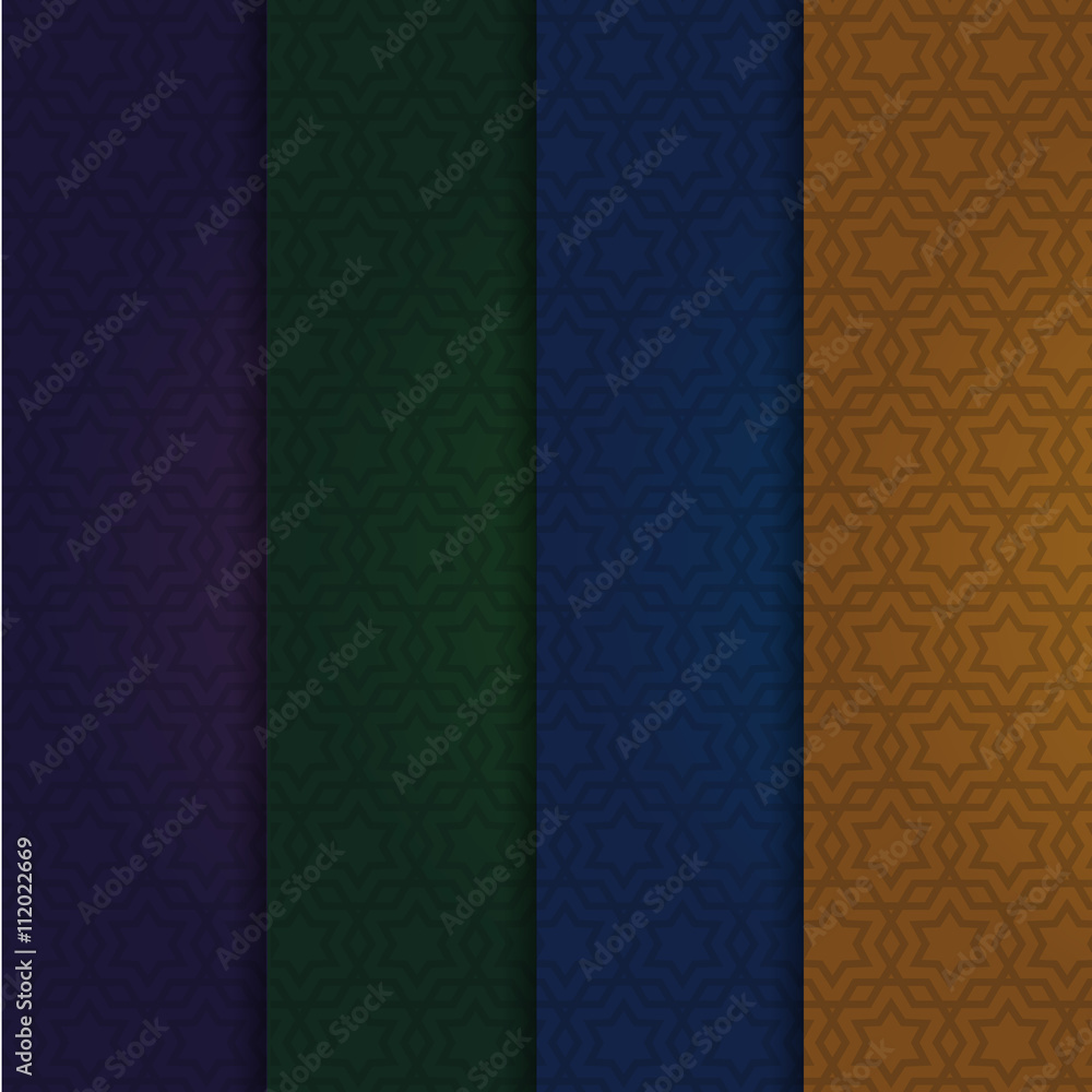 Set of the arabic vector patterns. Dark arabic festive backgrounds ...