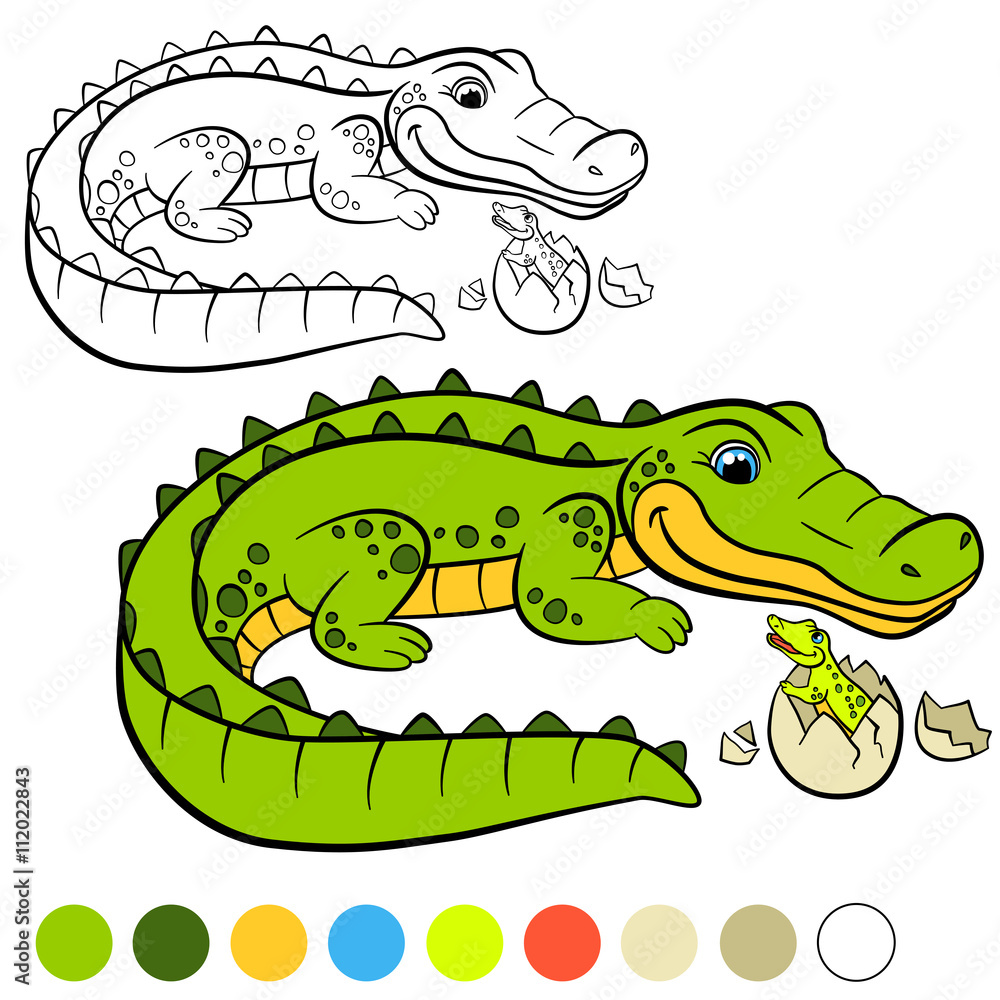 Cute Baby Alligator Clipart