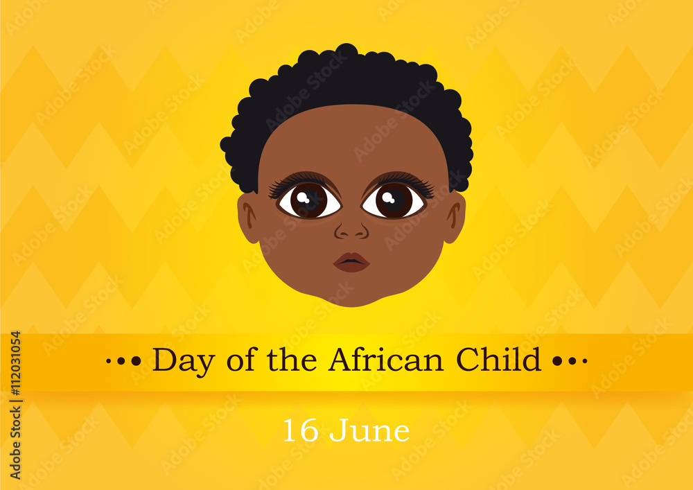 Day of the African Child vector. Cute face of the African Child. Vector ...