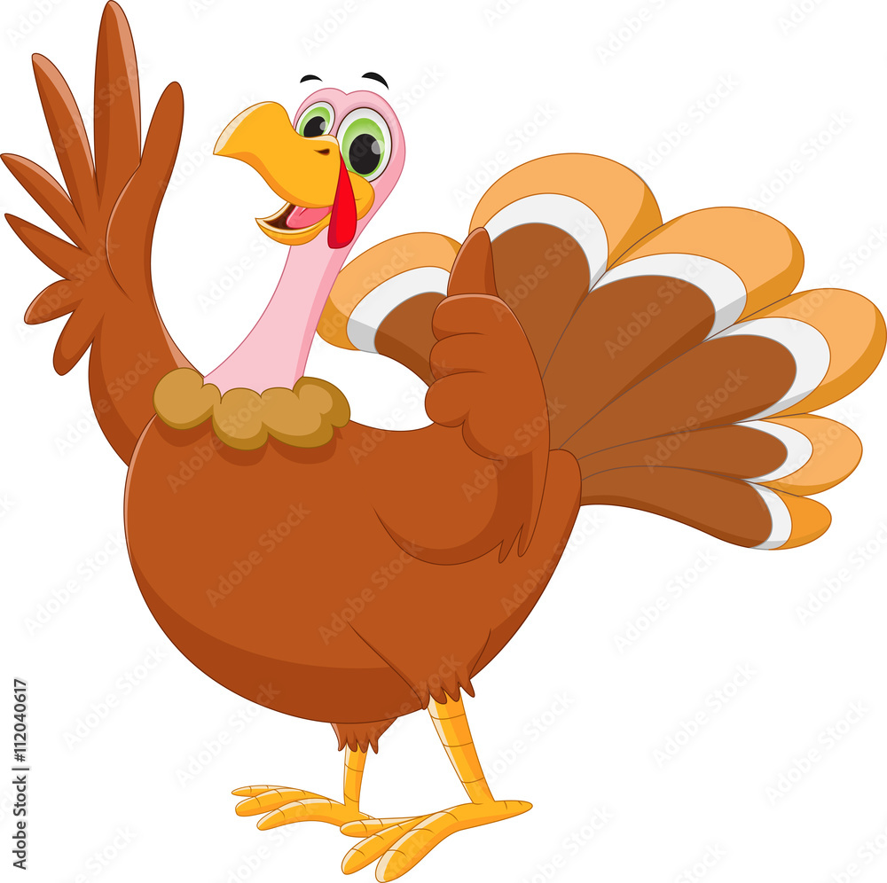 cartoon turkey giving thumb up Stock Vector | Adobe Stock