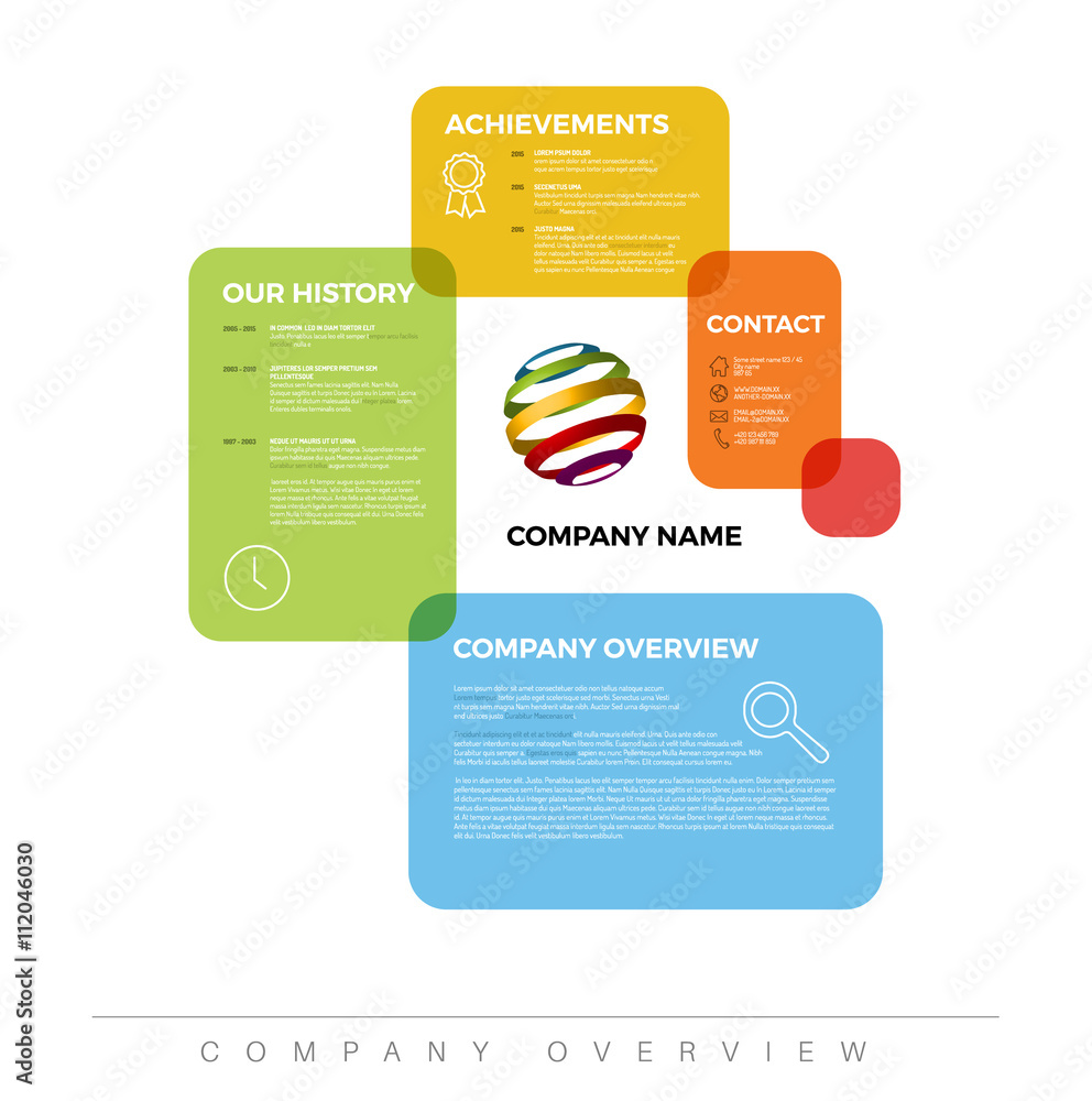 Company infographic overview design template Stock Vector | Adobe Stock