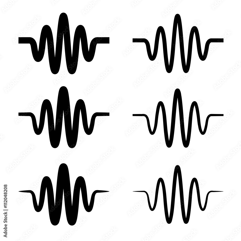 sinusoidal sound wave black symbol vector Stock Vector | Adobe Stock
