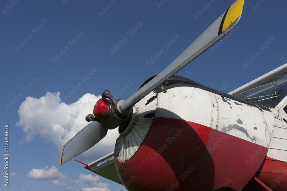 Aircraft engine and propeller Stock Photo | Adobe Stock