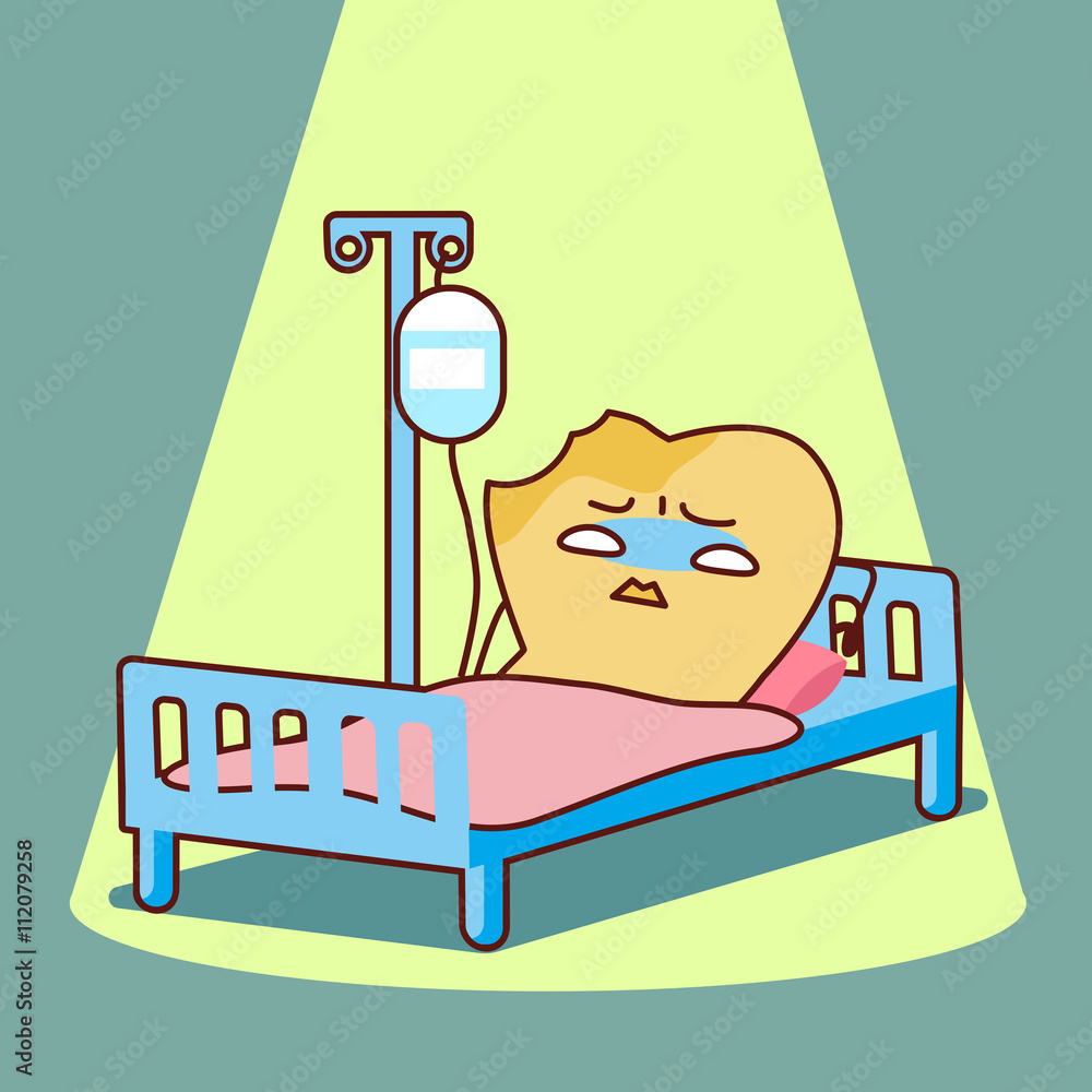 cartoon sick Teeth lying Stock Vector | Adobe Stock