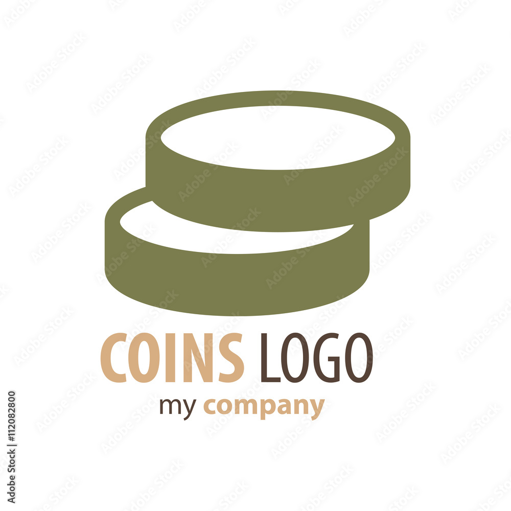 Logo Coins design brown color Stock Vector | Adobe Stock