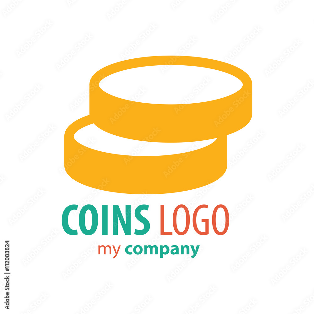 Logo Coins design yellow color Stock Vector | Adobe Stock