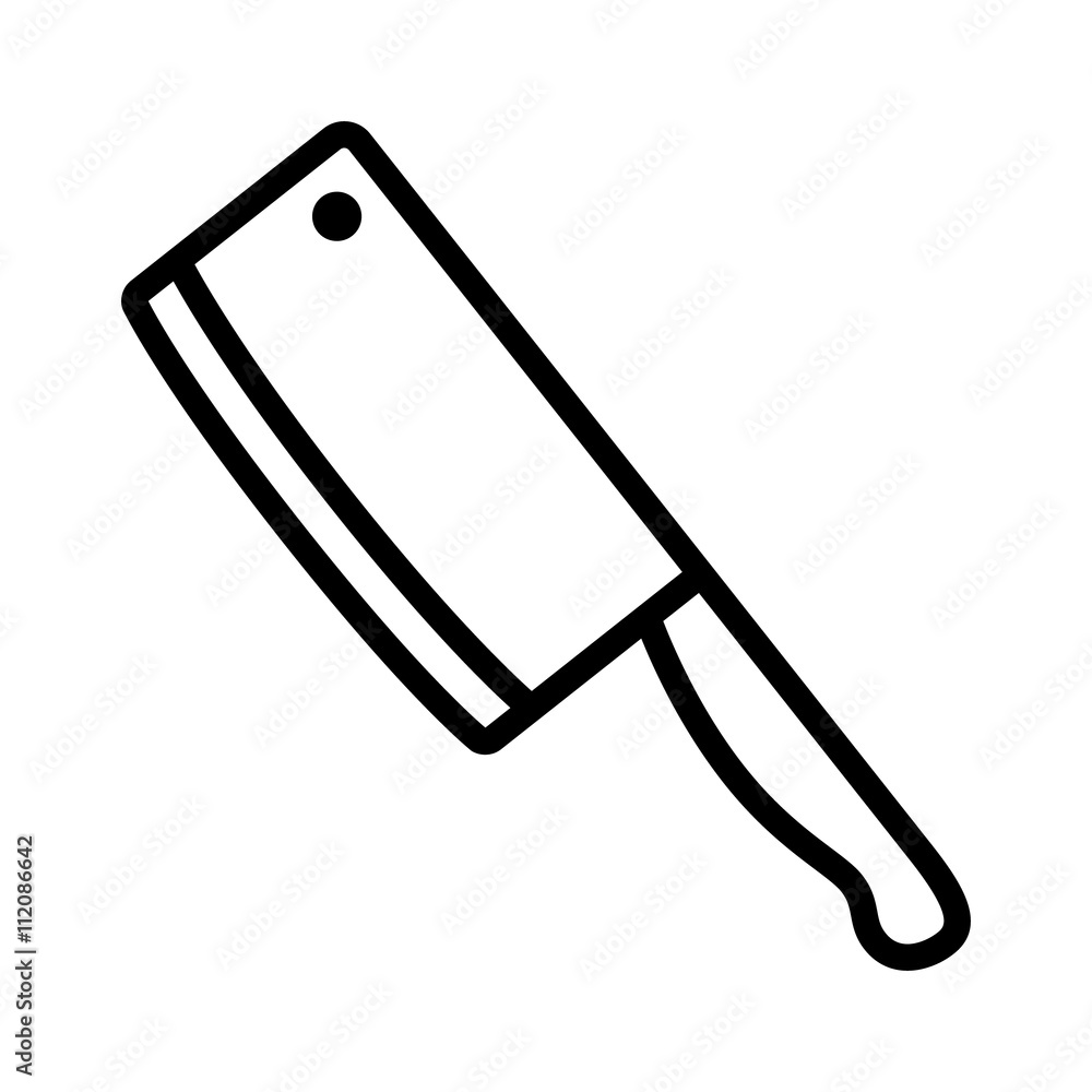 Butcher Butchers Cleaver Knife Line Art Icon For Apps And Websites Stock Vector Adobe Stock