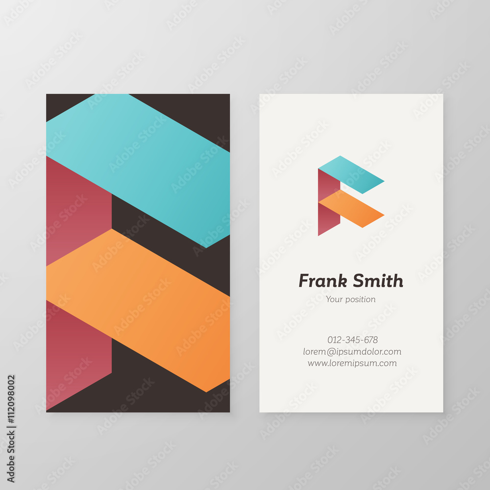 Business card isometric logo letter A vector template. Stock Vector ...