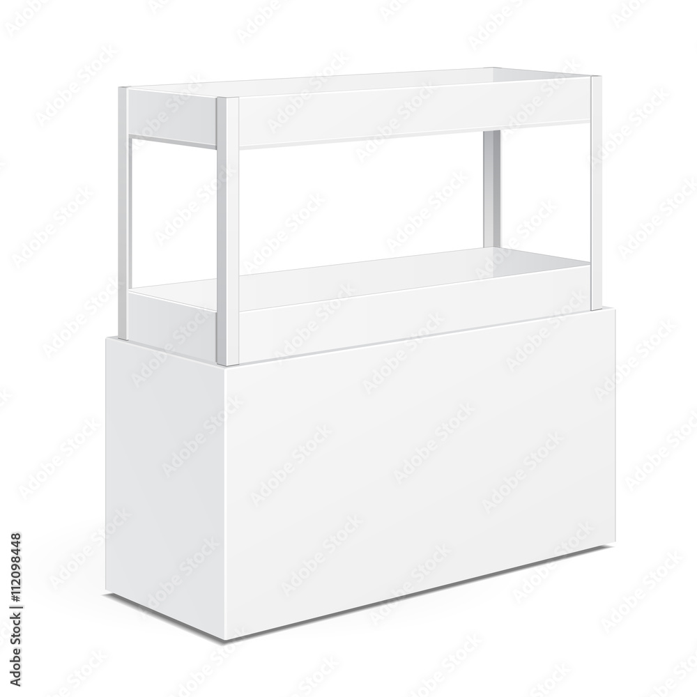White Square POS POI Cardboard Floor Display Rack For Supermarket Blank ...