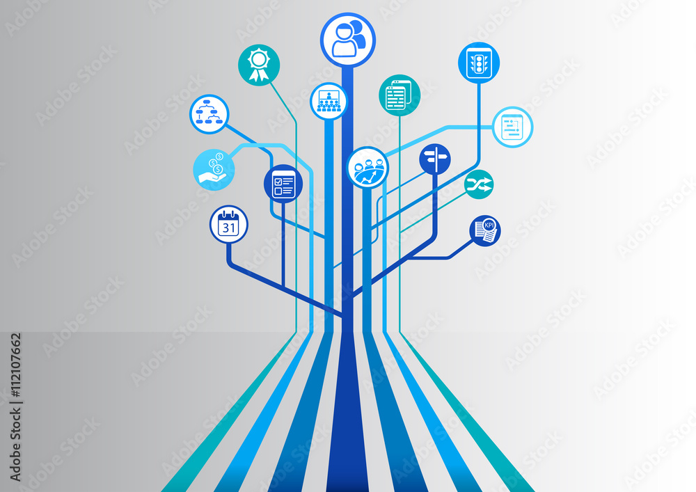 Project management conceptual background as vector illustration with ...