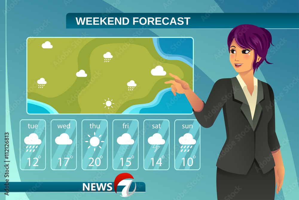 TV Weather News Reporter Stock Vector | Adobe Stock