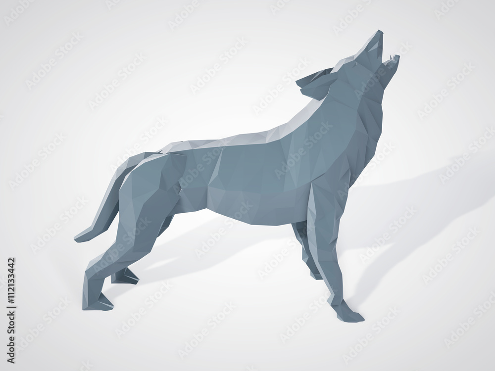 Wolf Side View Howling