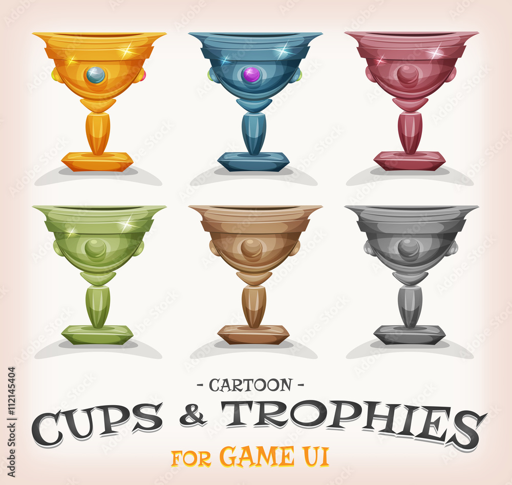 Winners Cups And Trophies For Game UI Stock Vector | Adobe Stock