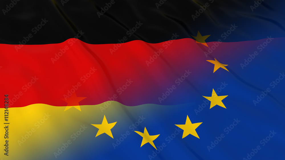 German and European Union Relations Concept - Merged Flags of Germany ...