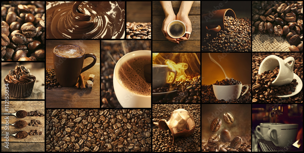 Coffee, themed collage Stock Photo | Adobe Stock