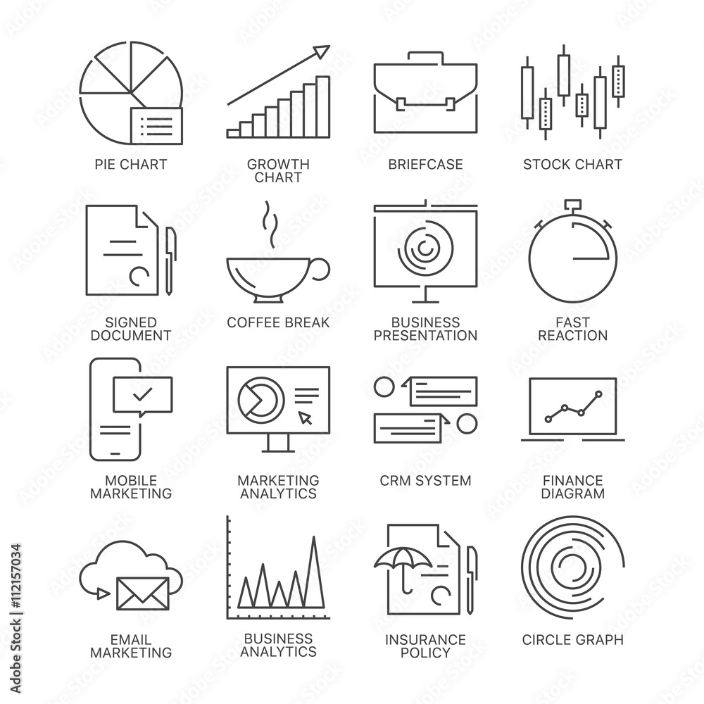 Thin line marketing icons set isolated on white background. Web ...