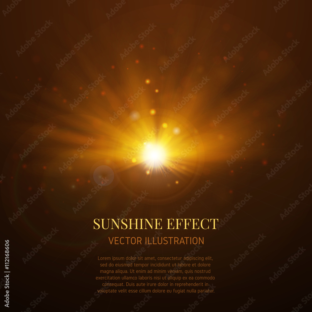 Artificial illumination lamps, vector graphics, glow effect, element ...