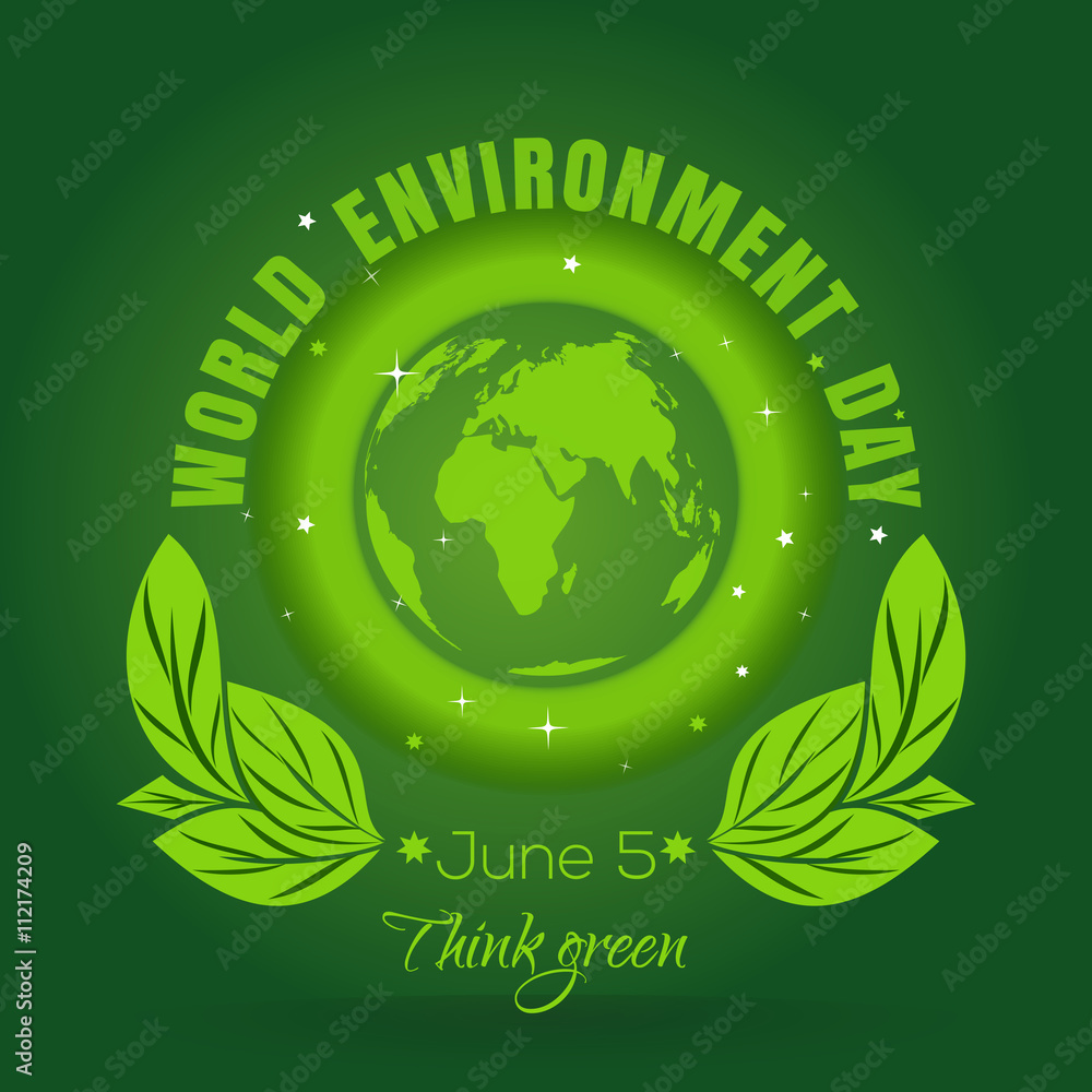 World environment day concept. June 5th. Green Eco Earth. Planets and ...