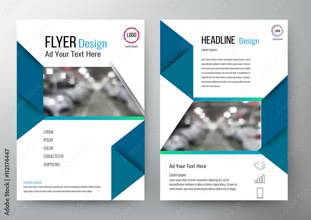 Flyer design Layout Template Vector Brochure. For annual report Stock ...