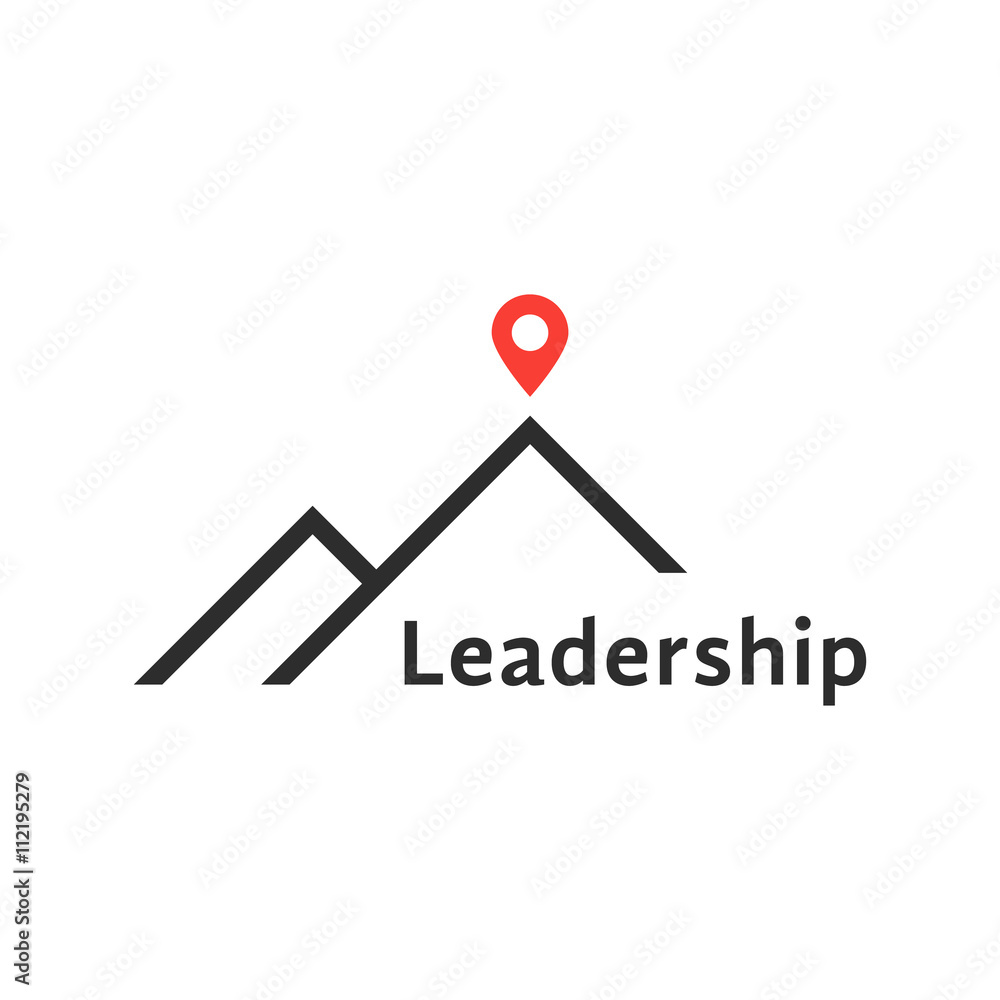 reaching the top like leadership logo Stock Vector | Adobe Stock
