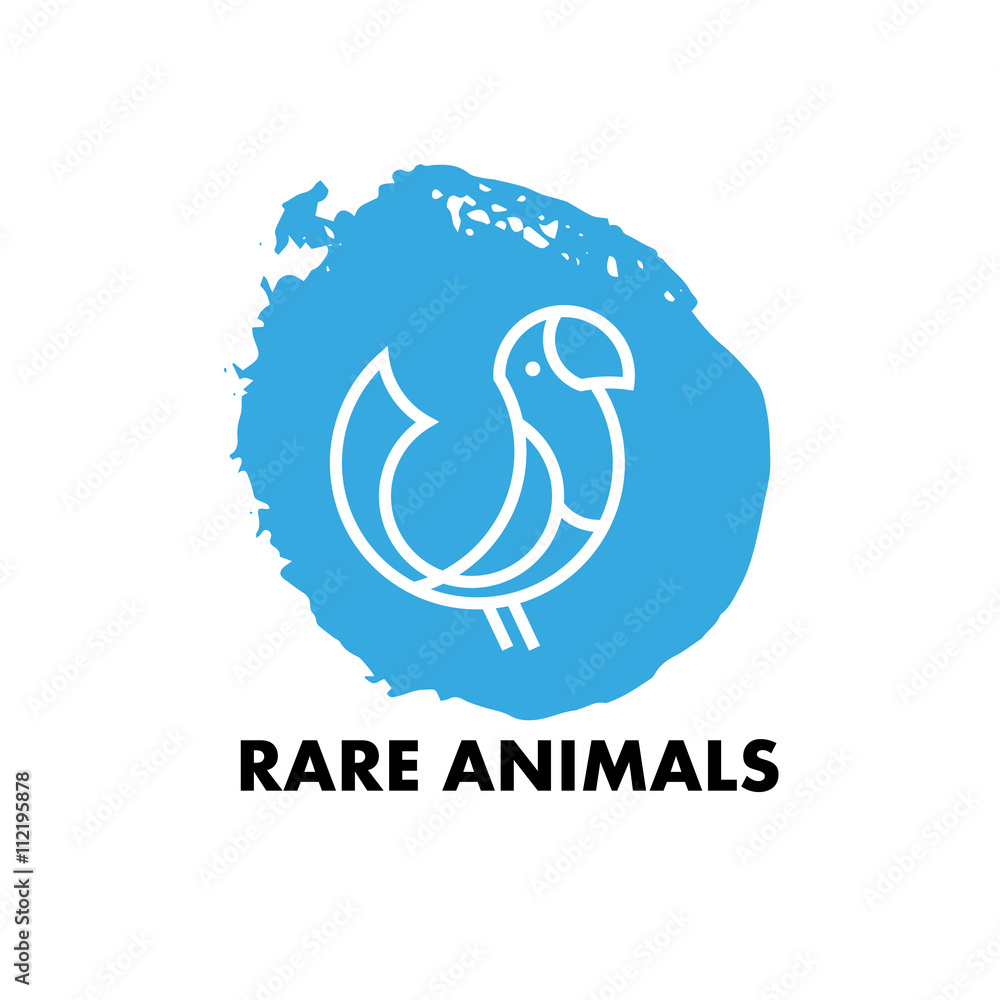 Vector flat simple minimalistic animal logo. Animal icon, animal sign ...