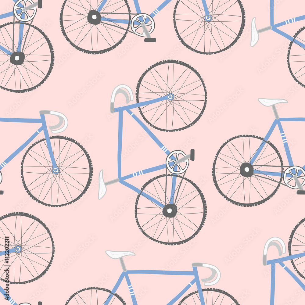 Decorative seamless pattern with racing bikes Stock Vector | Adobe Stock