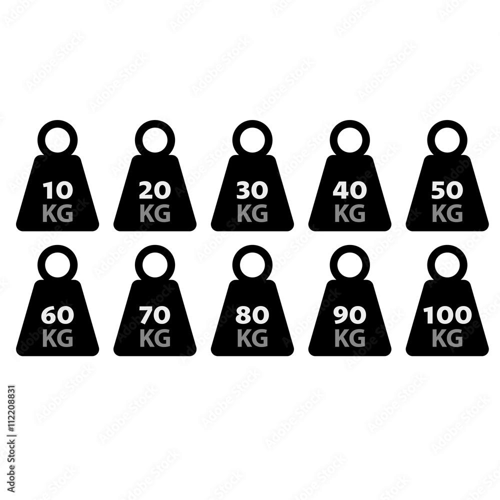 Weight Kilogram Icon showing interval from 10 to 100 kilograms Stock ... Weight Kilogram Icon showing interval from 10 to 100 kilograms Stock ...