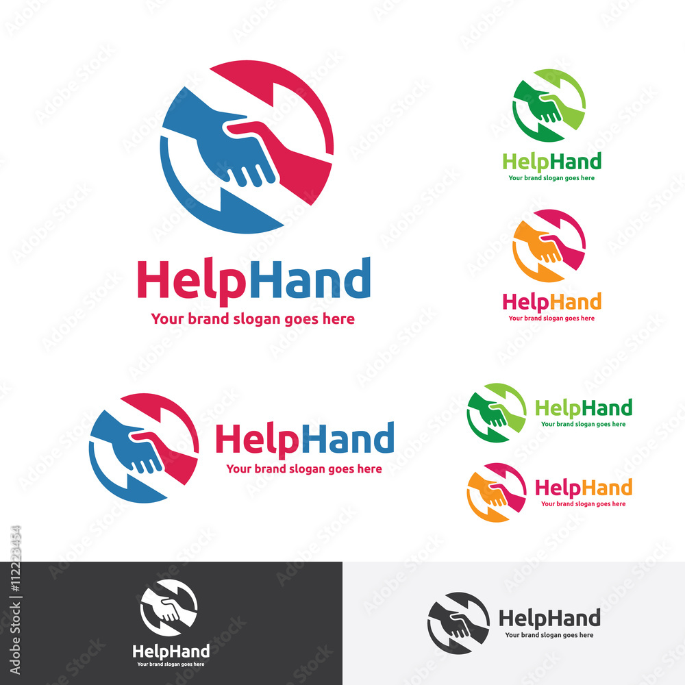 Helping Hand Logo, Hand Shake Logo Stock Vector | Adobe Stock