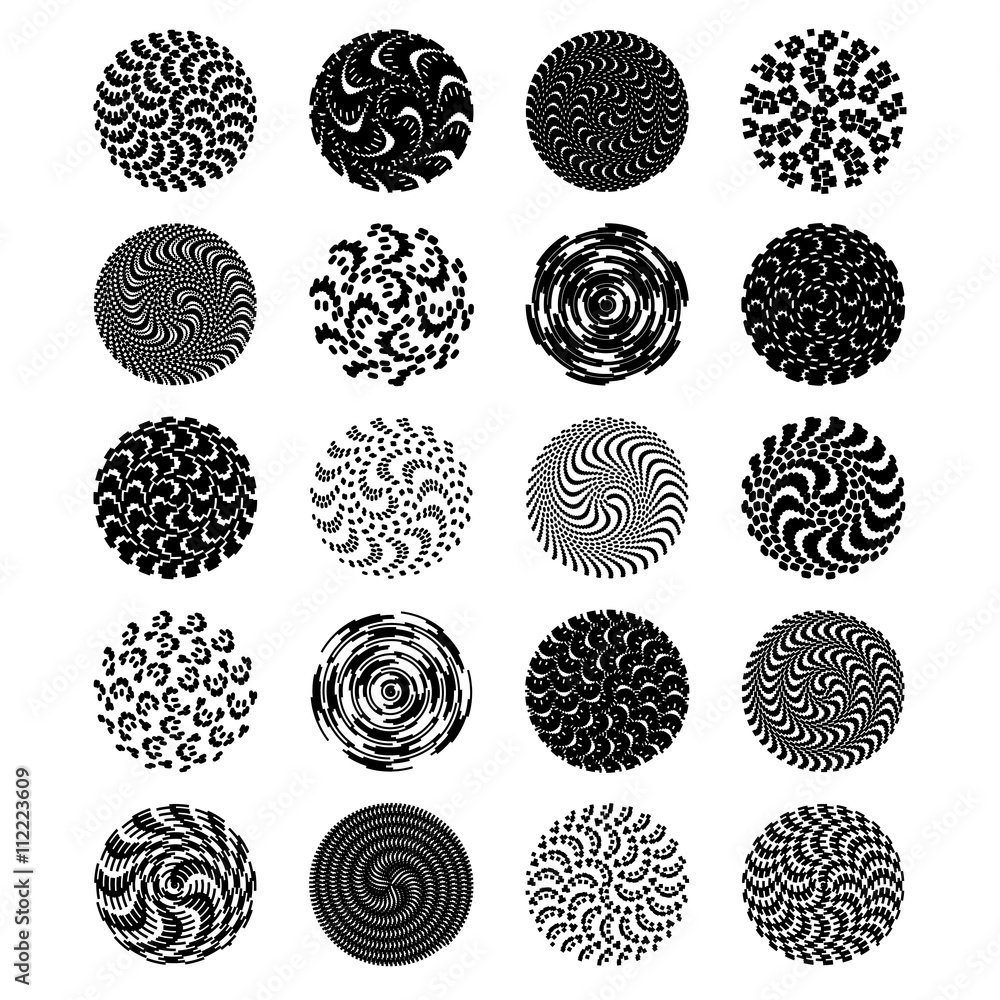Set of 20 circular vector textures - great as backgrounds for your ...