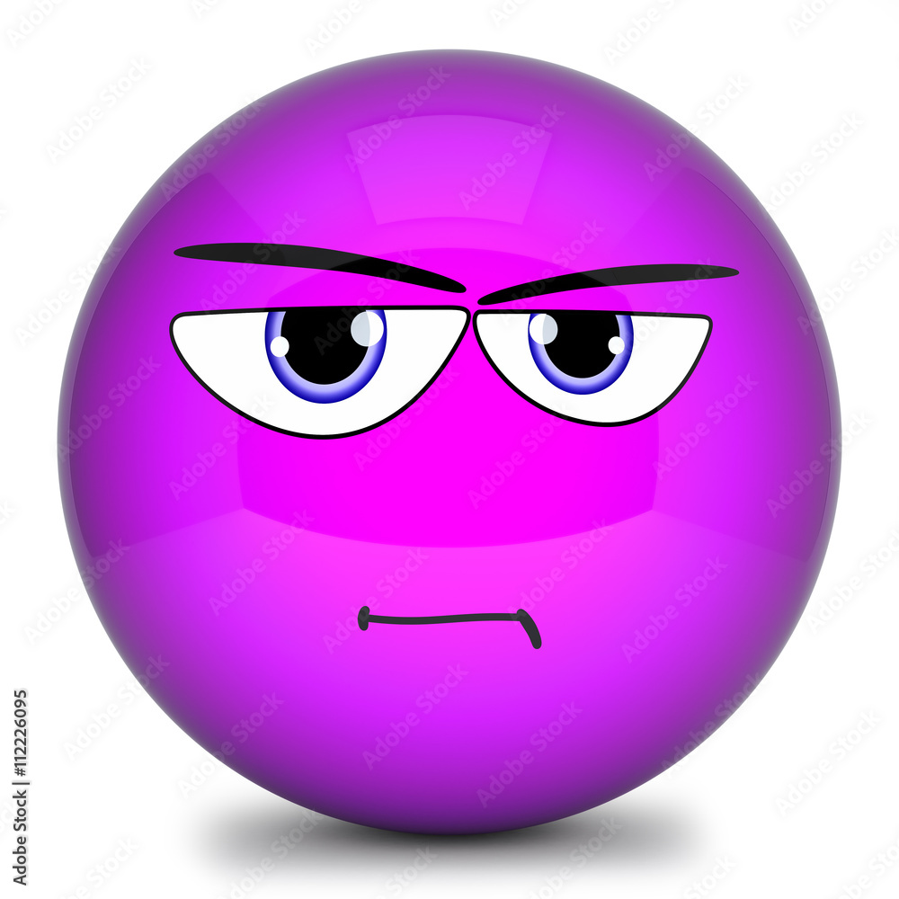 purple smiley emoticon 3d Stock Illustration | Adobe Stock