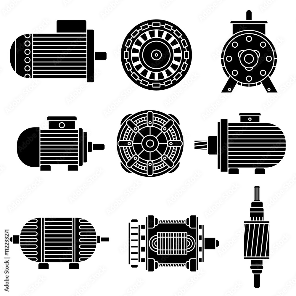 Electric motor vector icons Stock Vector | Adobe Stock