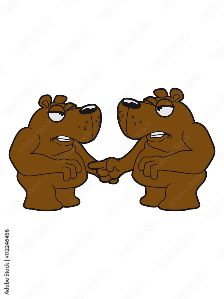maliciously accuse team 2 friends contentious fight mad angry bear ...