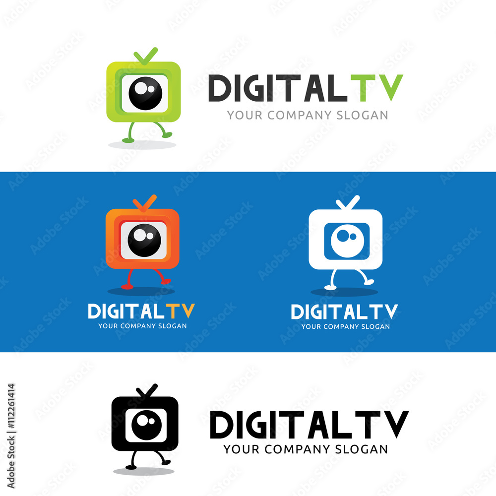 Digital TV logo. Television logo. Channel logo. cute cartoon logo ...