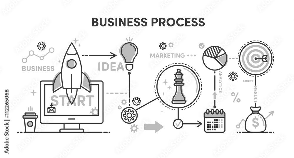 Illustration Business process Stock Vector | Adobe Stock