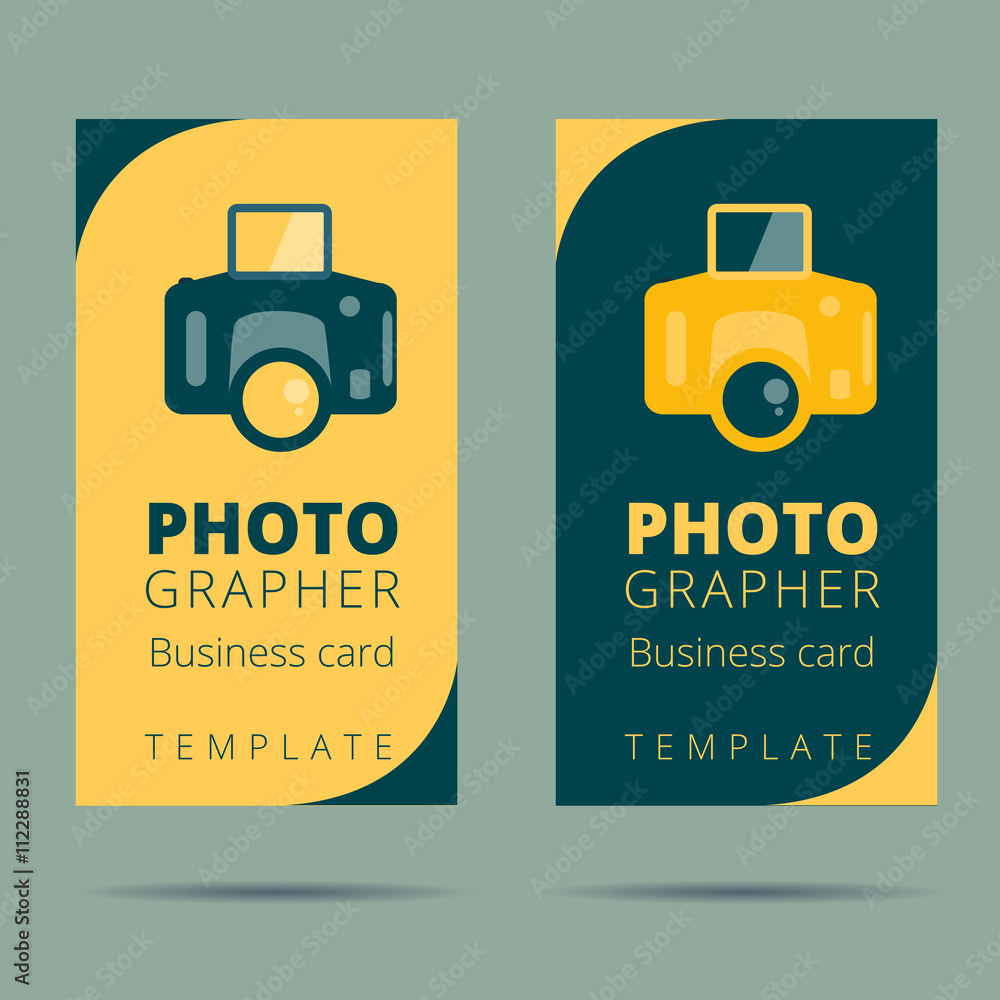 Set of photographer, photo studio business card design template Stock ...