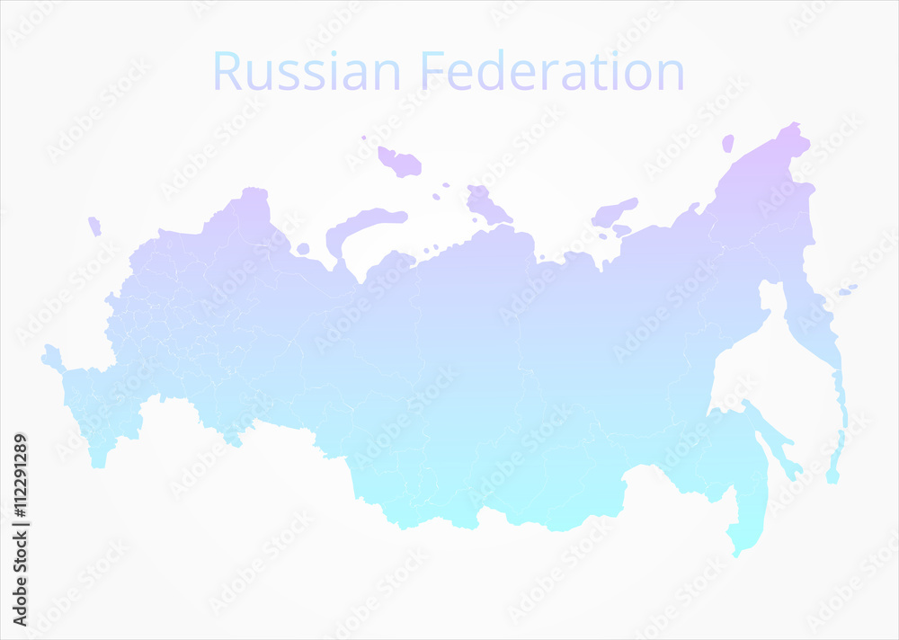Russian Federation map. Vector illustration. Stock Vector | Adobe Stock