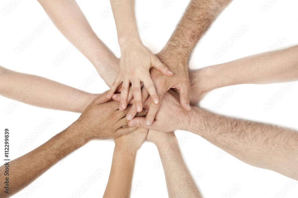 diverse group of people holding hands together Stock Photo | Adobe Stock