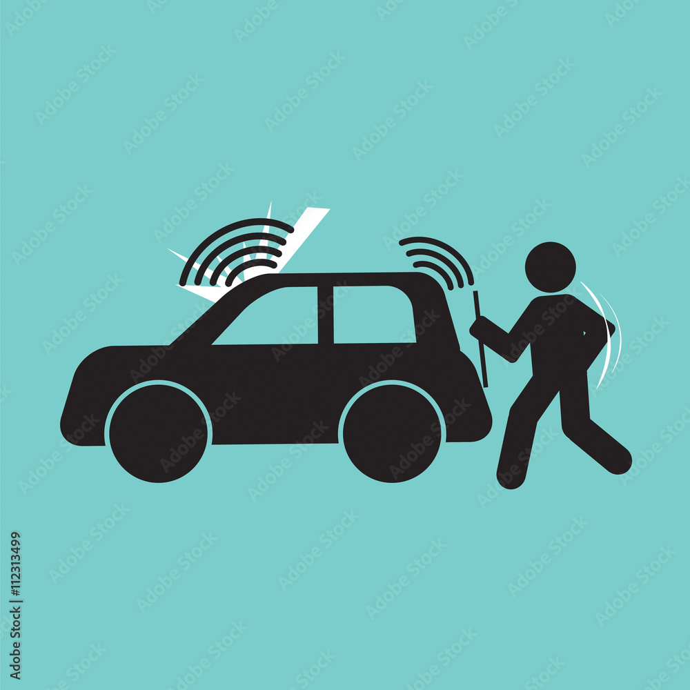 Car Alarm Piracy Prevention Symbol Vector Illustration. Stock Vector ...