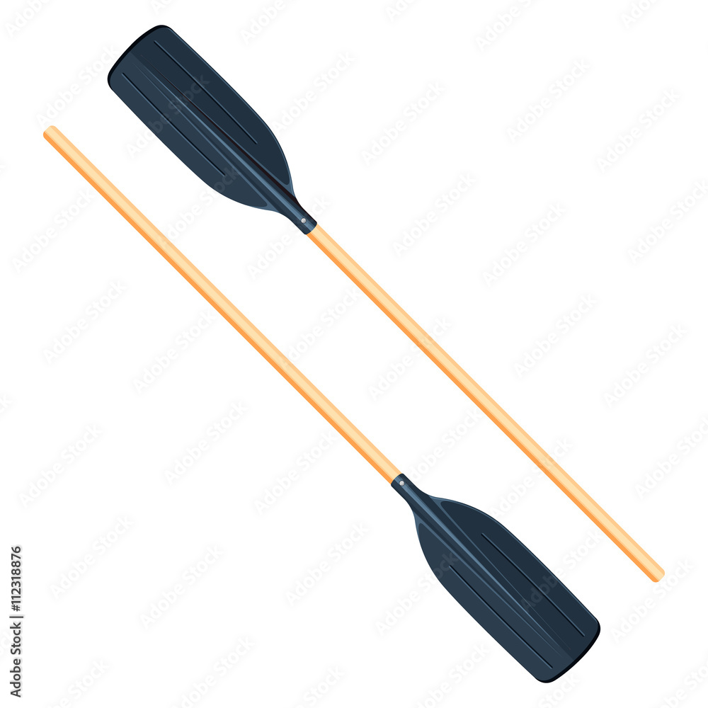 Two rowing oars vector illustration isolated on white background Stock ...