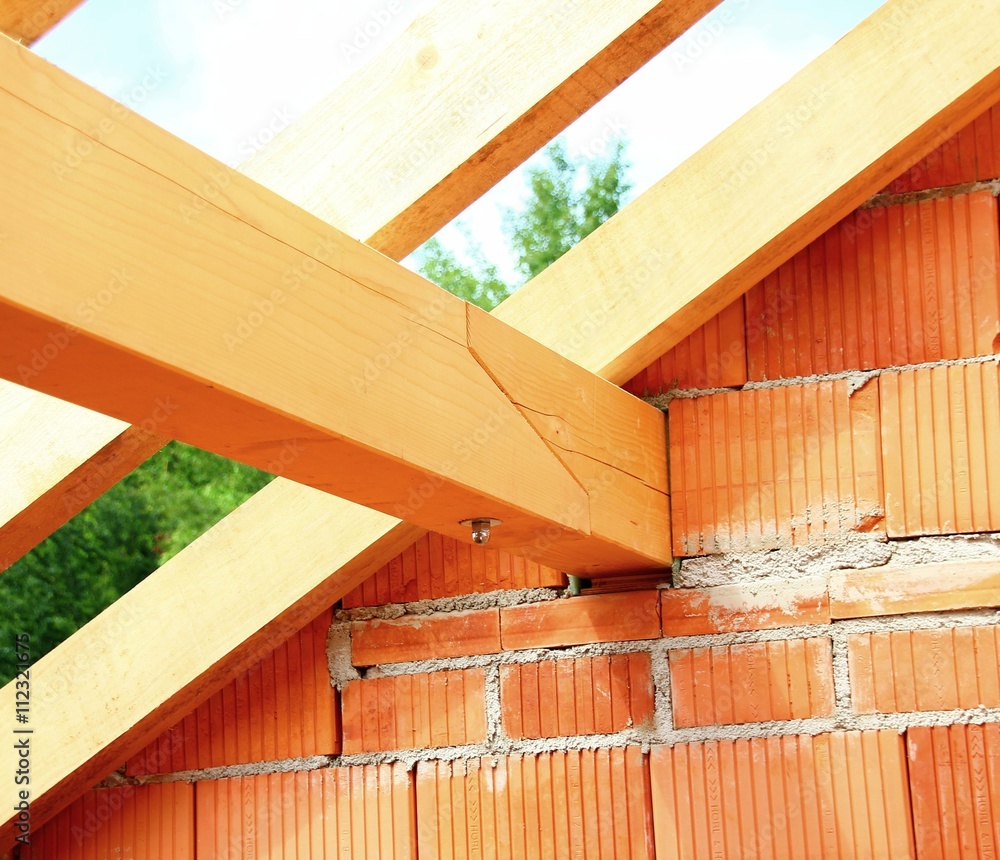 dachstuhl balkenverbindung Stock Photo | Adobe Stock