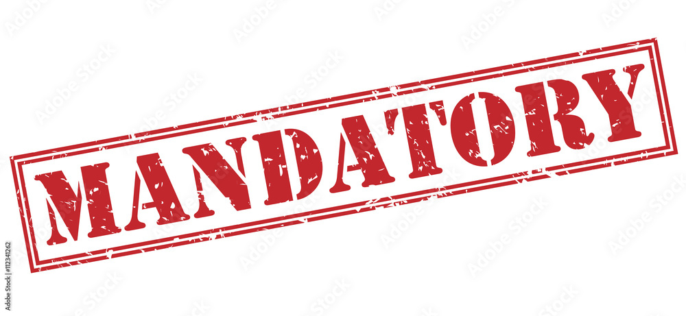 mandatory red stamp on white background Stock Illustration | Adobe Stock