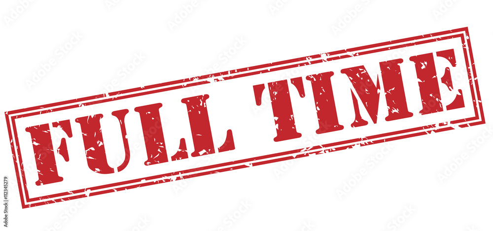 full time red stamp on white background Stock Illustration | Adobe Stock