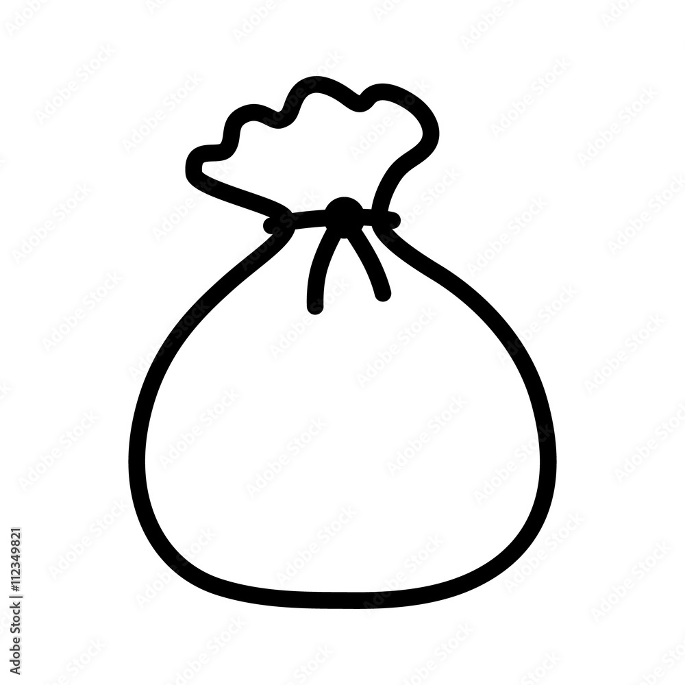 Tied pouch bag or sack line art icon for apps and websites Stock ...