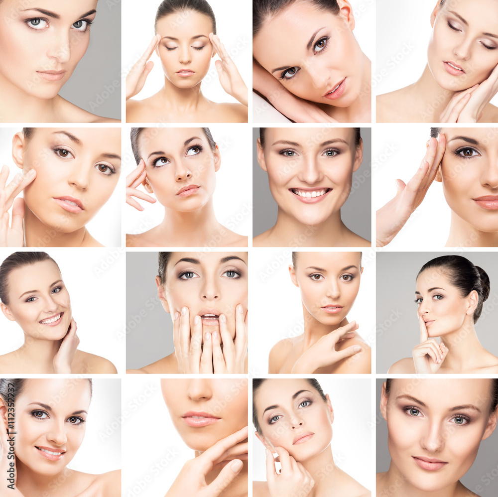 Collection of different female spa portraits foto de Stock | Adobe Stock