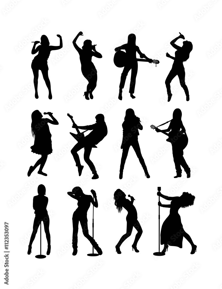 Singer Silhouette, art vector design Stock Vector | Adobe Stock