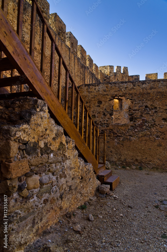Inside bloody castle and fortress of Frangokastello, island of Crete ...