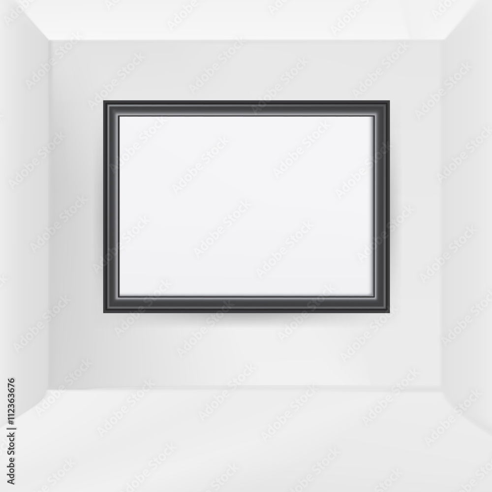 VECTOR ADS: Abstract Indoor room architecture with big frame. Mock-up ...