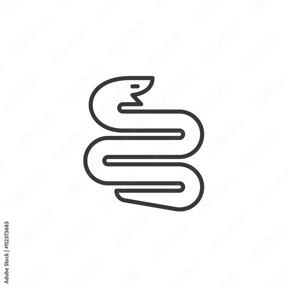 Snake symbol twisted into the geometric shape sign illustration of ...